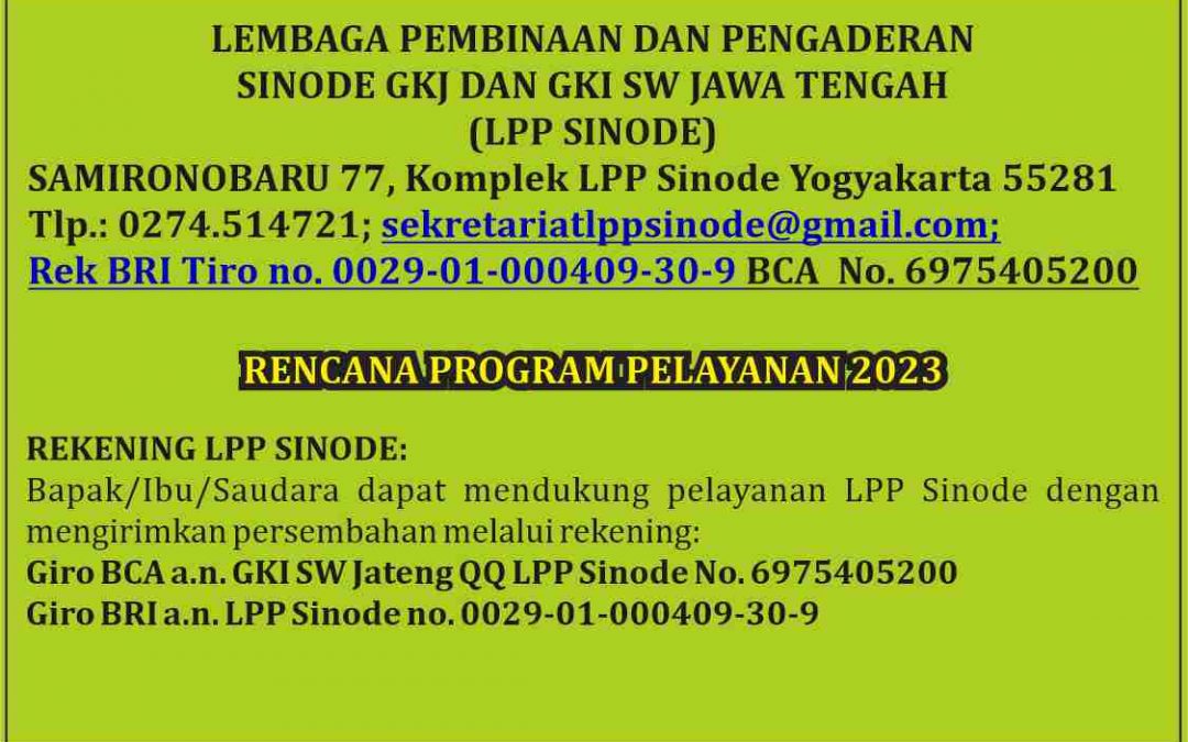 Rencana Program LPP Sinode tahun 2023 | LPPS